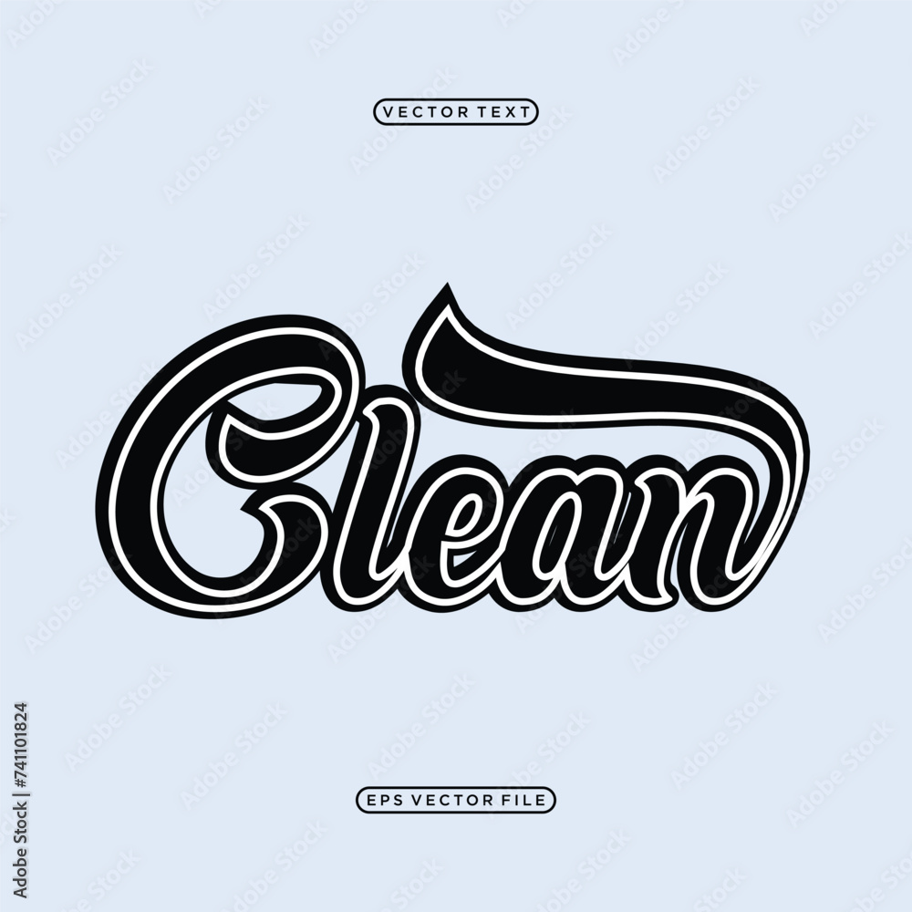 clean letter text style design vector, clean writing in vintage cursive ...