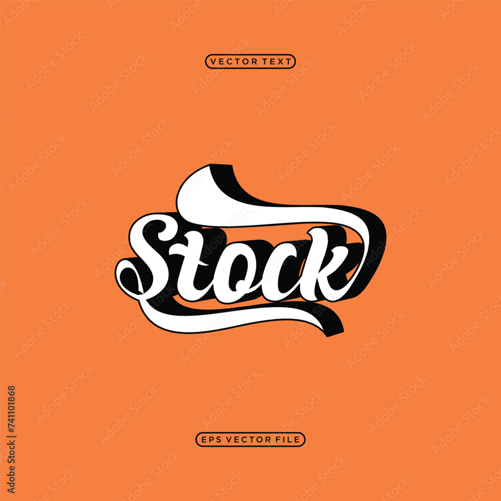 letter stock with modern style text. stock writing in vintage cursive ...
