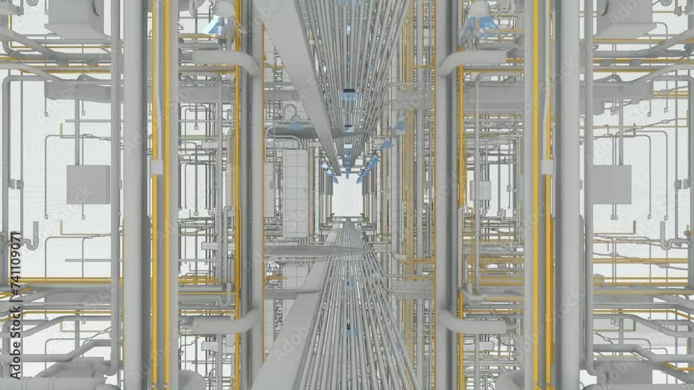 Digital Twin (BIM), complete schematic representation of the MEP ...
