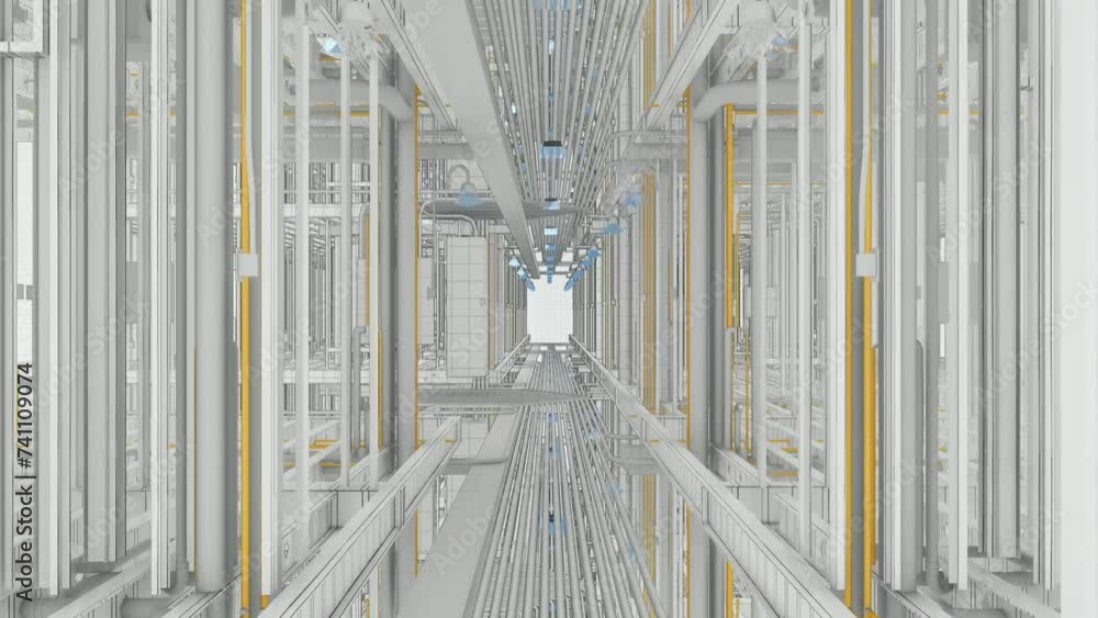 Digital Twin (BIM), complete schematic representation of the MEP and ...