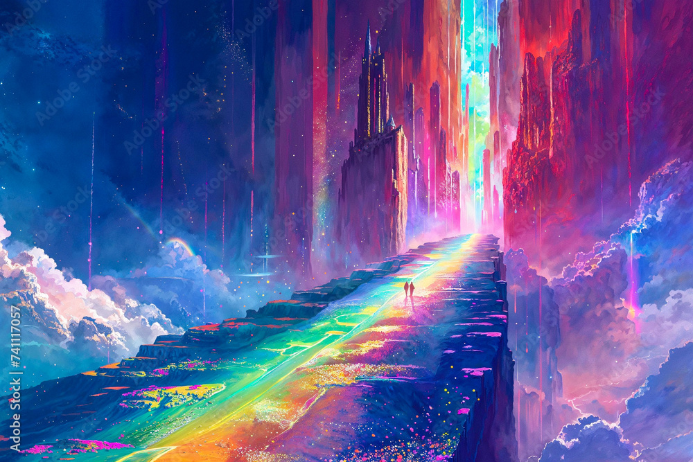 Bifrost, the rainbow bridge leading to Asgard in Norse mythology ...