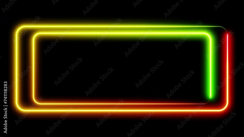 Vidéo Stock Random double neon frame green and red lights motion loops ...