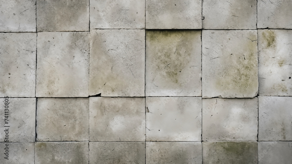 square cut limestone paver stone background; material shows weathering ...