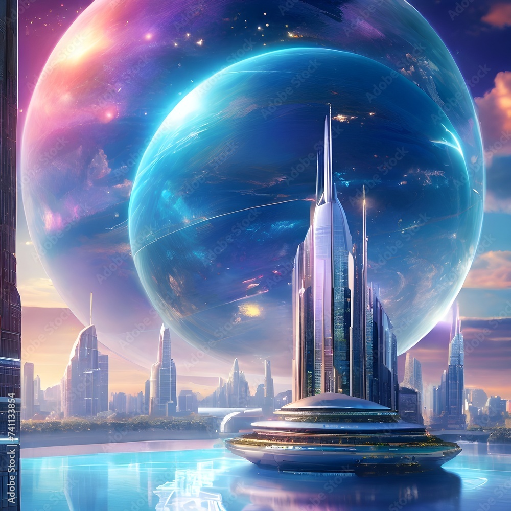 Highly detailed illustration of a hidden world inside planet earth ...