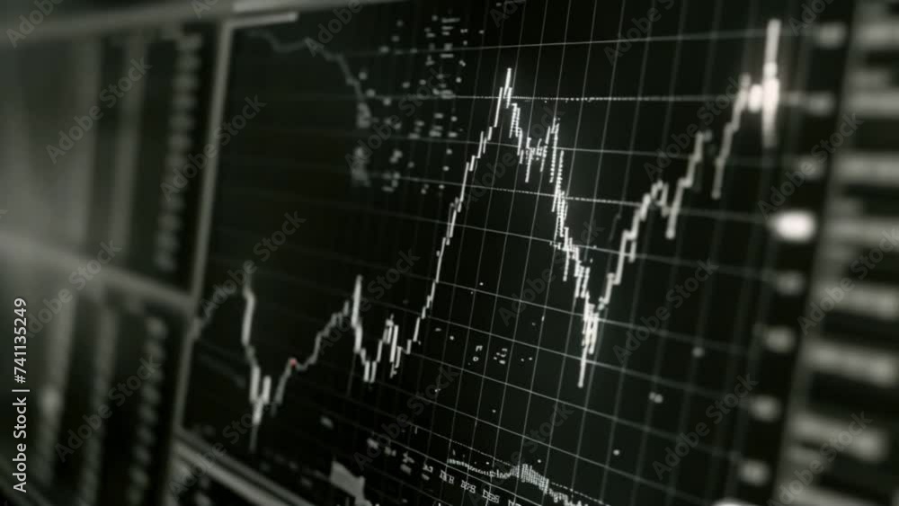 candlestick wall street stock market chart digital economic trends on ...