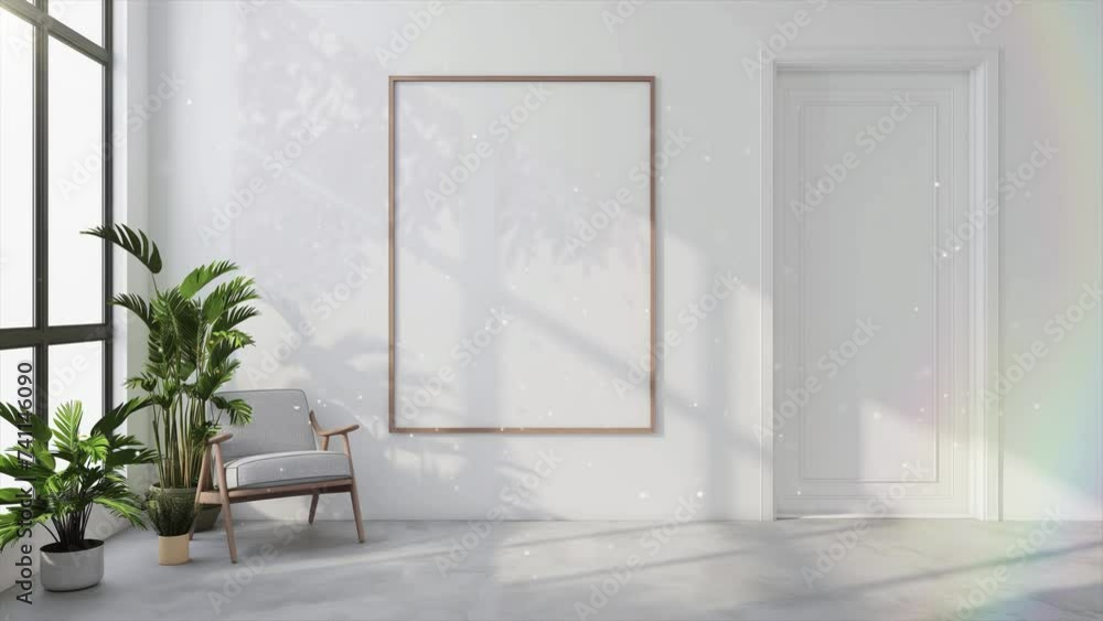 simple modern home architecture concept. corner view of bright living ...