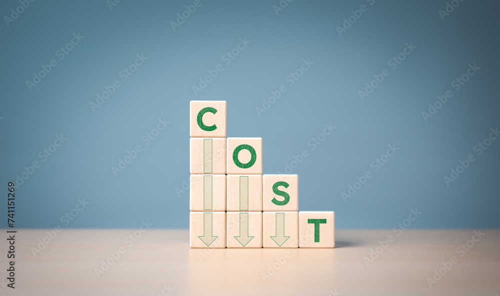 Lean optimize manufacturing and Cost reduction management concept ...