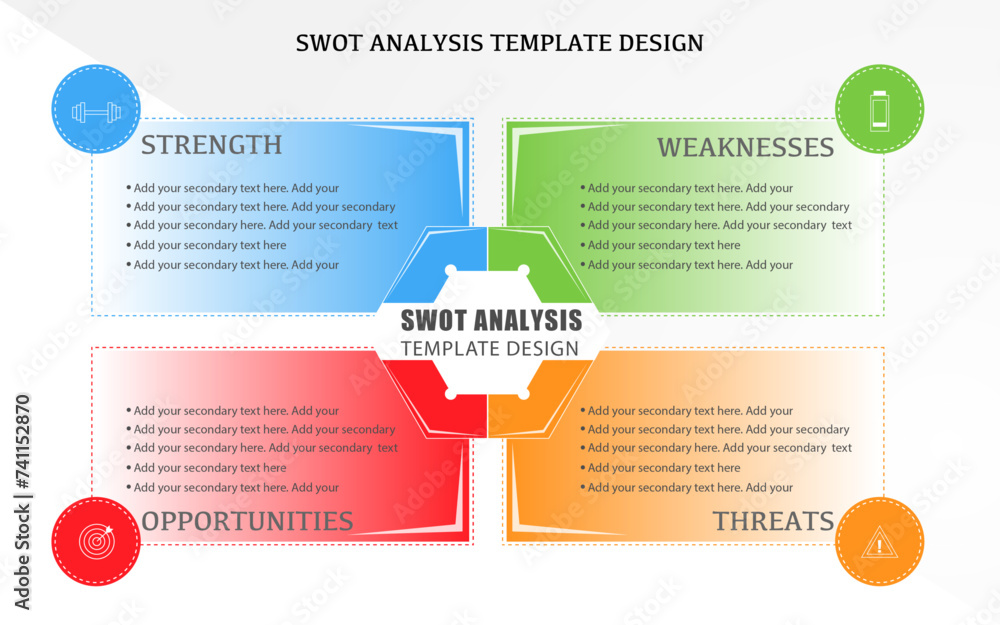 Swot infographic analysis template design for marketing, editable swot ...