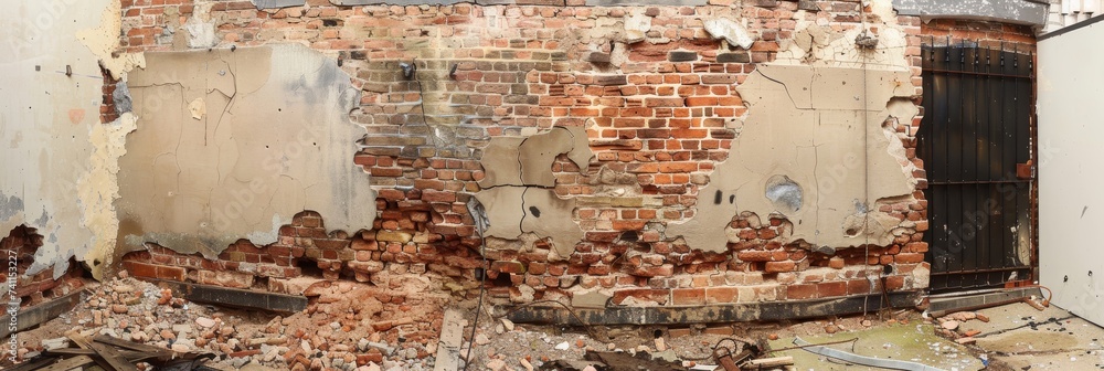 Demolition of a Building in Progress background texture. Generative AI ...