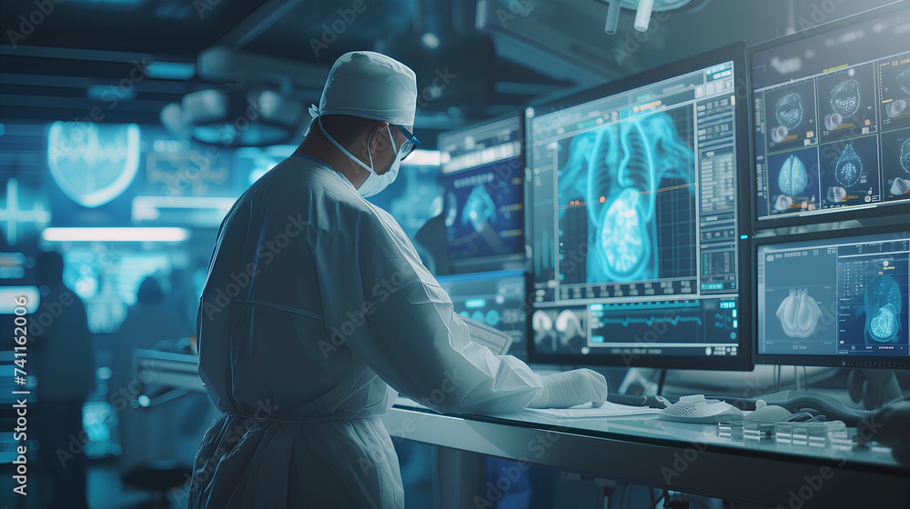 Medical Professionals Analyzing Patient Scans in Lab. Healthcare ...