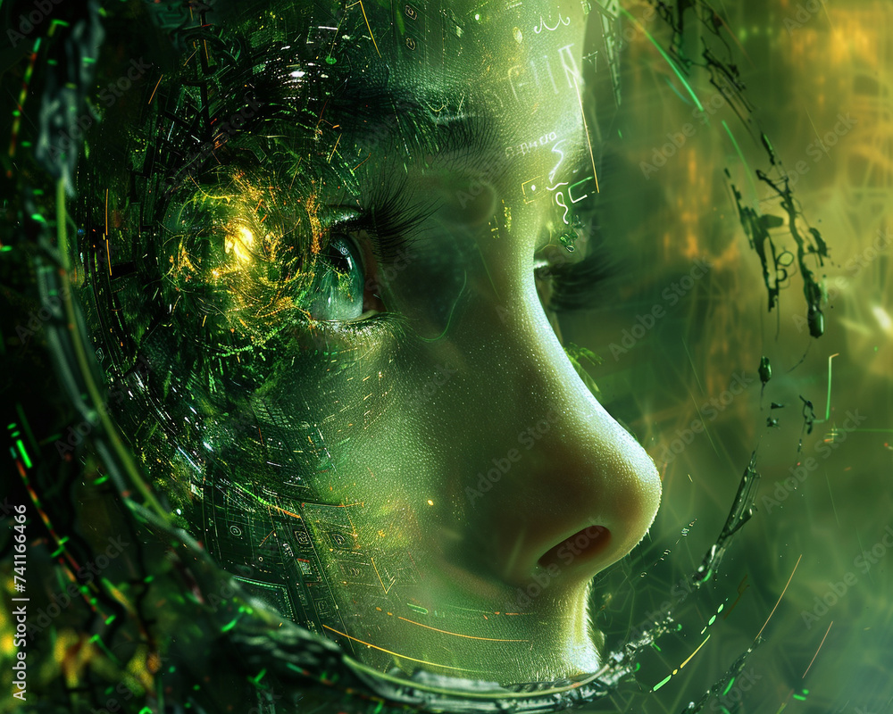 Digital birth in a Matrix womb the genesis of a new cyber entity Stock ...