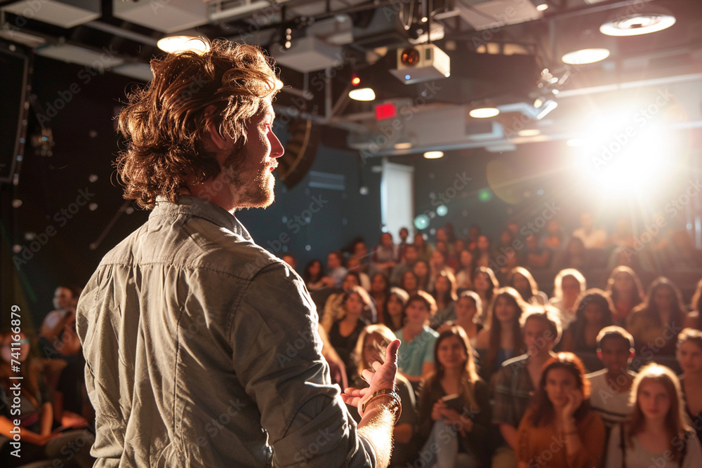 Professor Teaching University Students. A professor engaging with ...