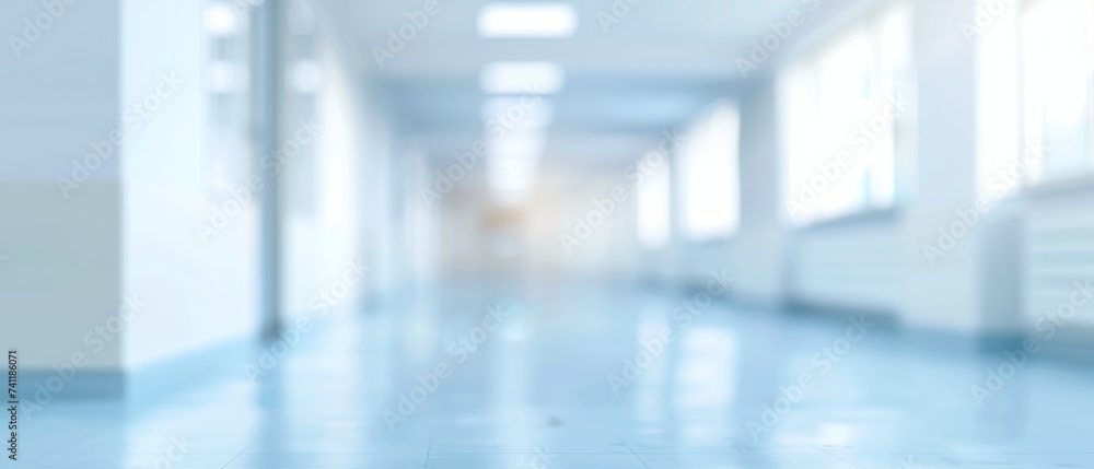 Abstract interior of a hospital or clinic: a luxury hospital corridor ...