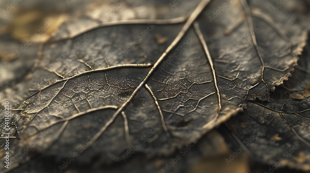 Neem Leaf Relics: Macro glimpse of the relic-like texture on dry neem ...