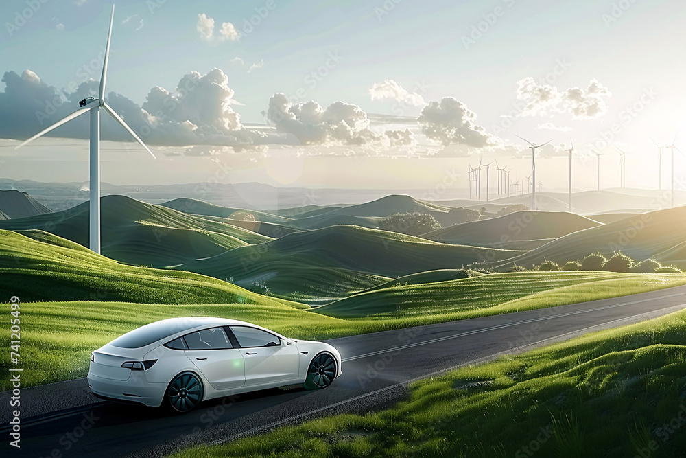 renewable energy light bulb with green energy, Earth Day or environment ...