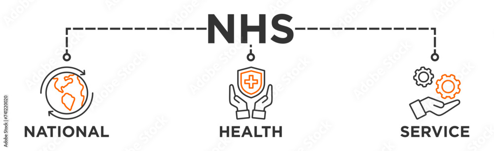 NHS banner web icon illustration concept of national health service ...