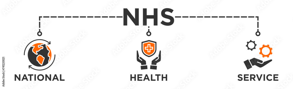 NHS banner web icon illustration concept of national health service ...