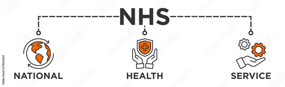 NHS banner web icon illustration concept of national health service ...