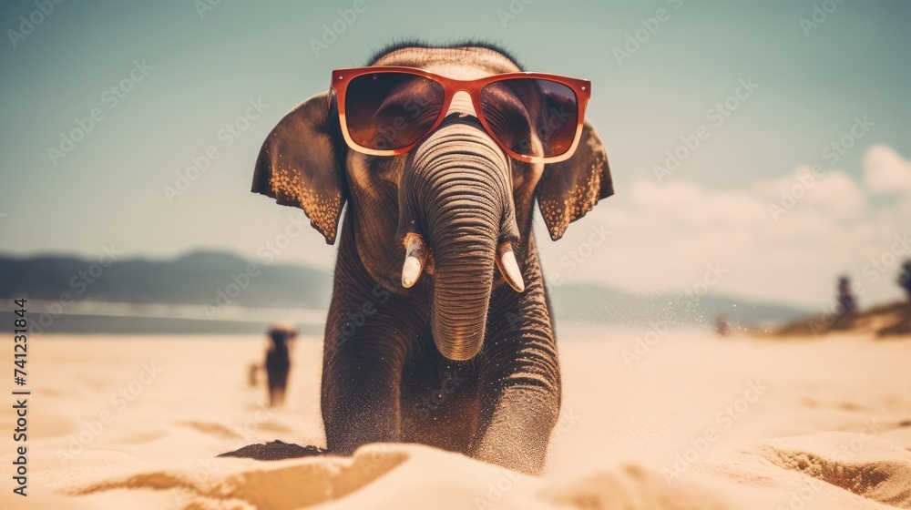 Experience the intensity of an elephant leaping onto the beach in a ...