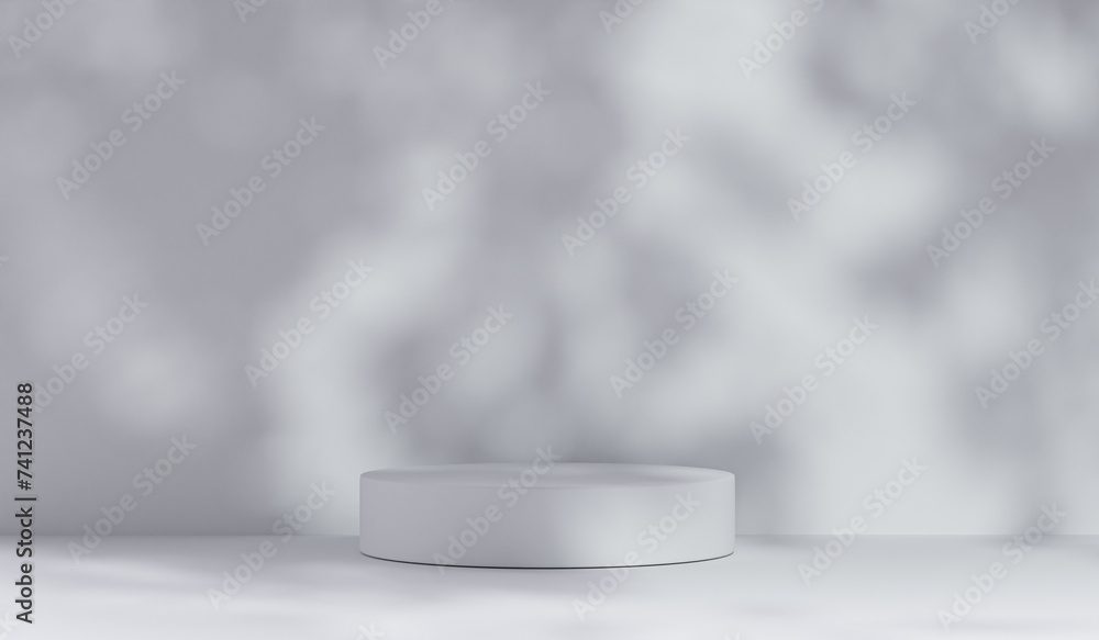 exhibition podium ,background studio with leaves shadow on the wall ...