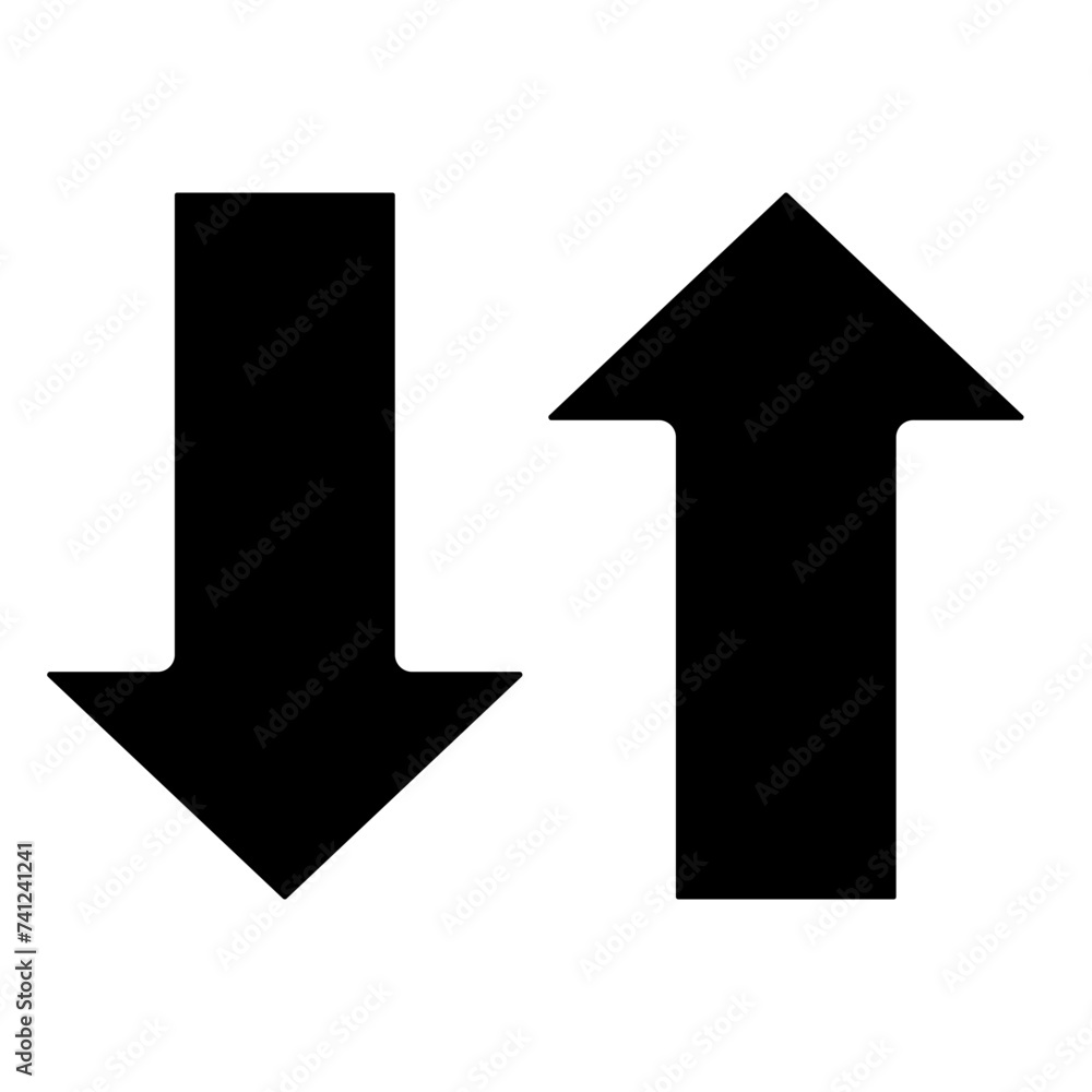 cloud with arrow line icon. Upload and download cloud arrow vector ...