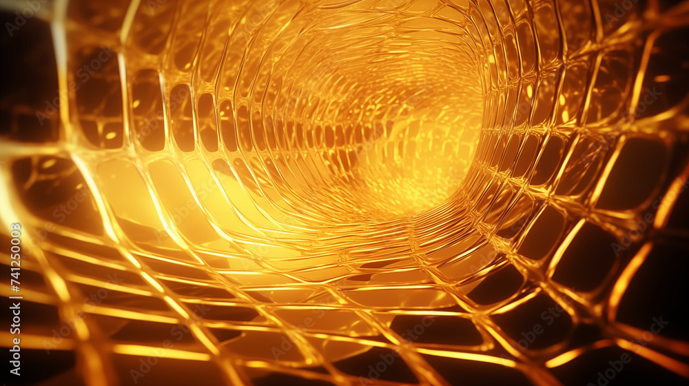 Macro view of inner hair tunnel, inside cortex shaft landscape, inside ...