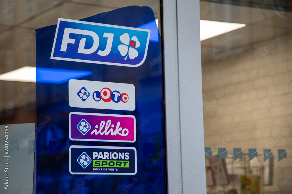 FDJ illiko loto parions sport logo brand and sign text of chain France ...