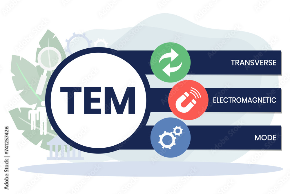 TEM - Transverse Electromagnetic Mode acronym. business concept ...