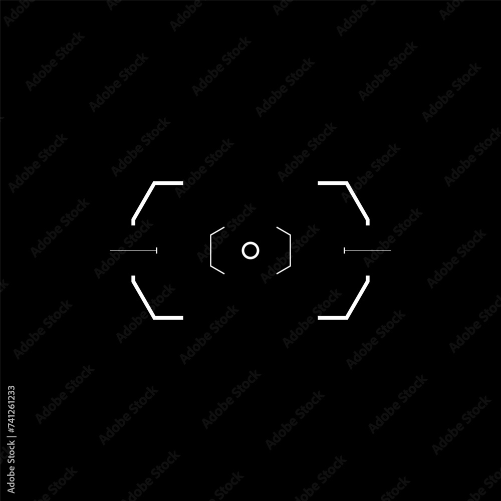 Cyberpunk aim, tech style target, HUD sight, virtual futuristic ...