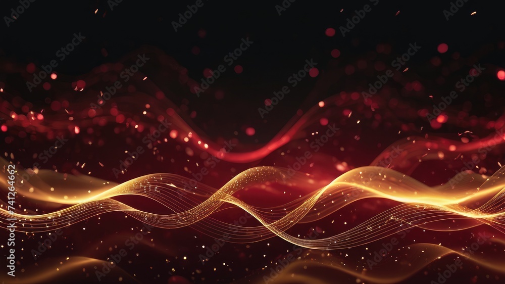 Abstract golden background, golden wallpaper, blue wavy website banner ...