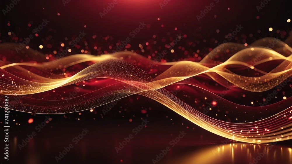 Abstract golden background, golden wallpaper, blue wavy website banner ...
