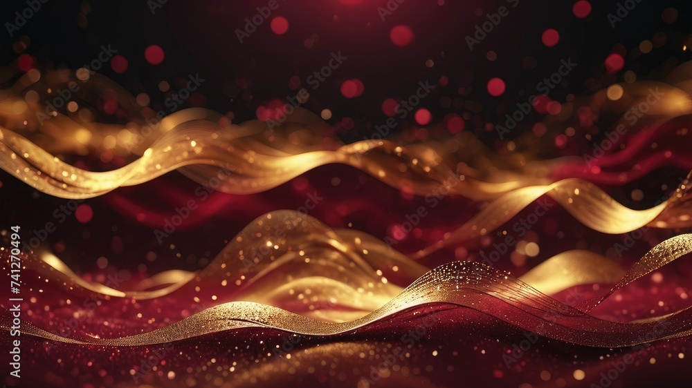 Abstract golden background, golden wallpaper, blue wavy website banner ...