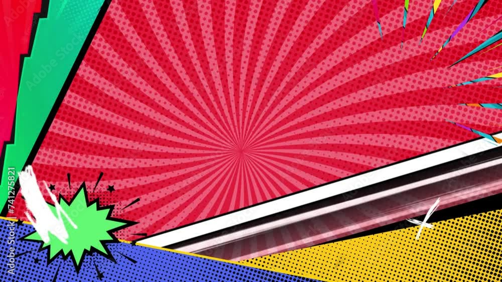 Comic style background pop rays | Sun rays rotating for comics ...