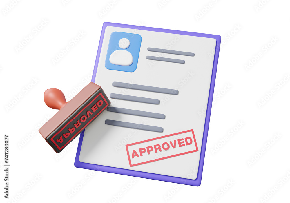 Approved stamp checkmark resume certificate checklist on clipboard ...