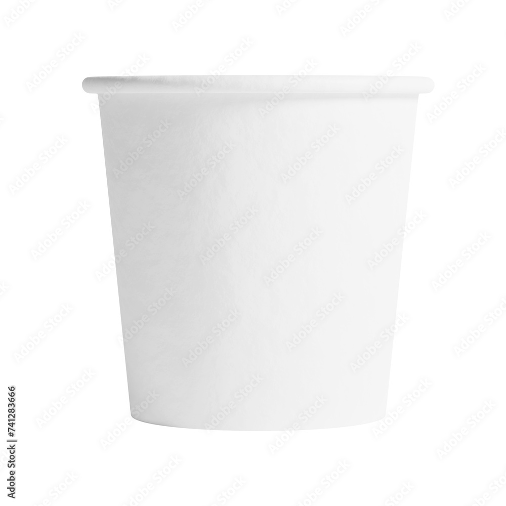 Clean and blank white paper cup for coffee without background. Template ...