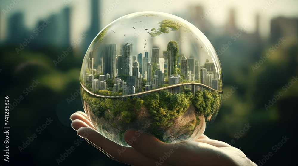 Concept decrease carbon dioxide of Reduce greenhouse gas emission for ...