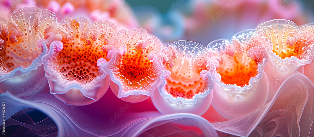 Deep sea coral reefs. Surreal Organic Coral Form with various colors ...