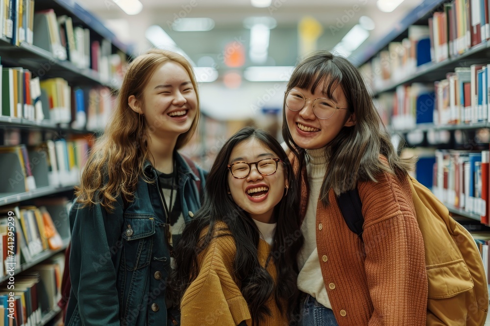 Friends and a classmate with a disability pose for the camera in the ...