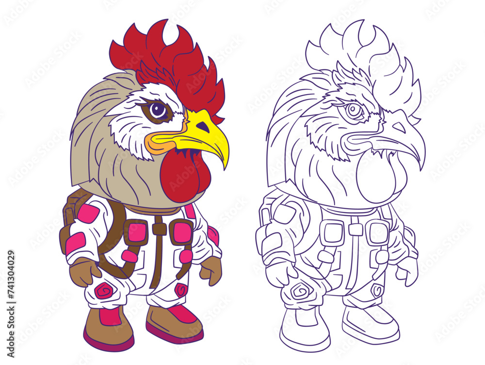 cute animal doodle illustration for coloring page drawing book Stock ...