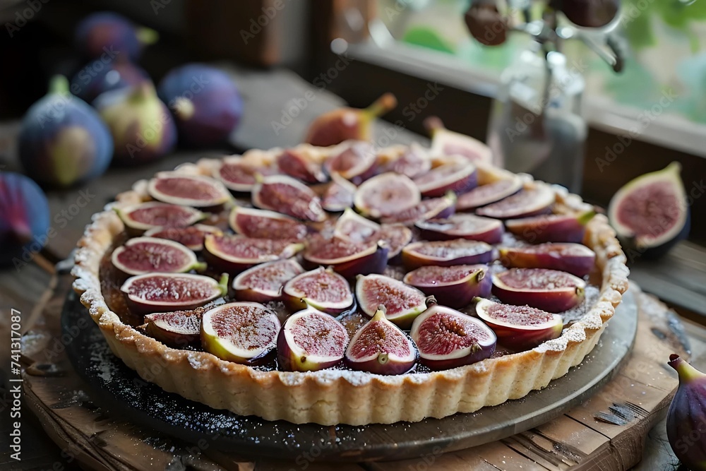 Succulent figs crown this beautifully crafted tart, with its golden ...