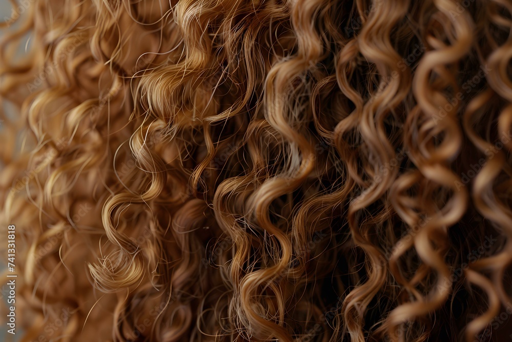 Detailed shot showcasing the texture and volume of a womans curly hair ...