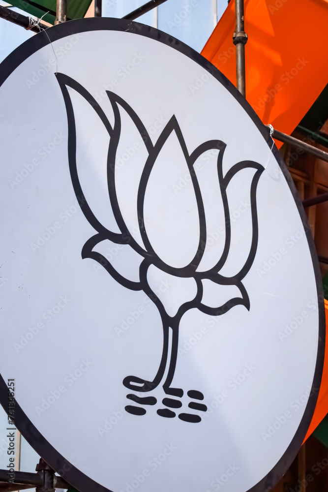 New Delhi, India - February 17 2024 - Bharatiya Janata Party Logo of Indian political party, BJP ...