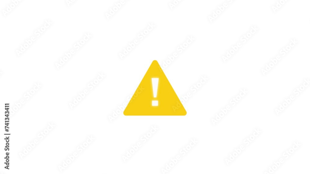 Vidéo Stock Blinking red triangle Warning symbol loop animation on ... Vidéo Stock Blinking red triangle Warning symbol loop animation on ...
