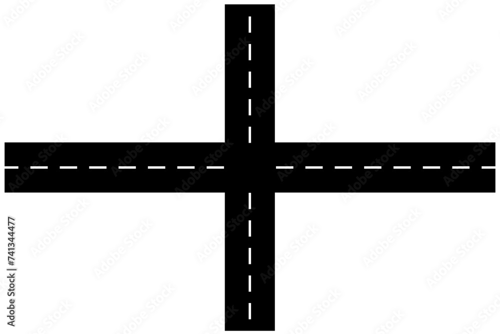 Intersection road, plus sign. transparent background and isolated. with ...