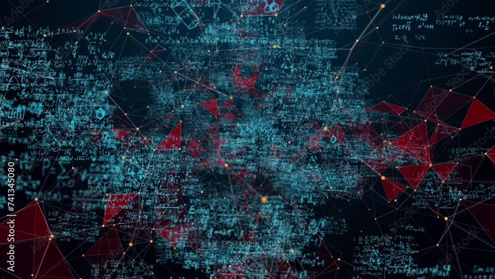 camera movement in digital space with animation of algebraic, physical ...