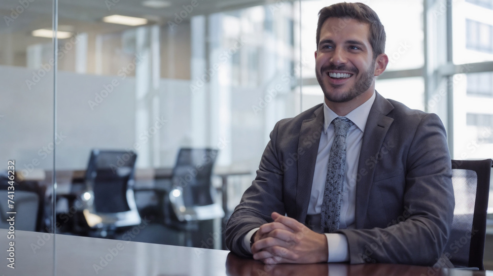 Professionally Dressed Man in Business Meeting With Smiling Attitude ...