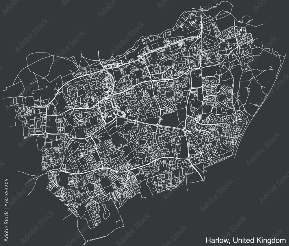 Detailed hand-drawn navigational urban street roads map of the United ...