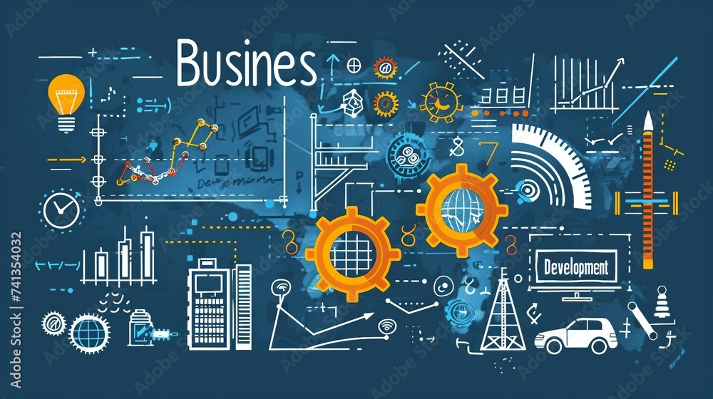 A banner where the text "Business Development" is showcased as a ...