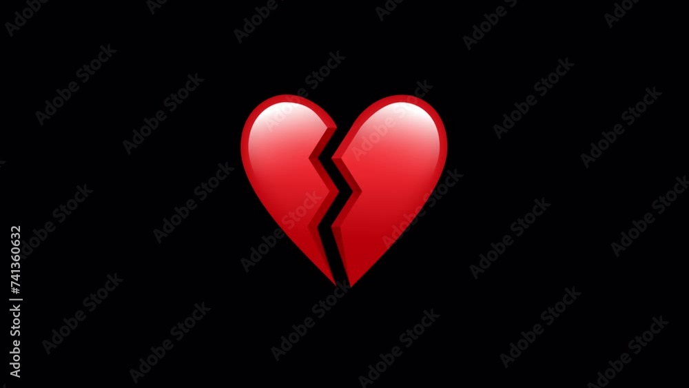 Vidéo Stock Broken Heart Emoji Animated on a Transparent Background. 4K ...