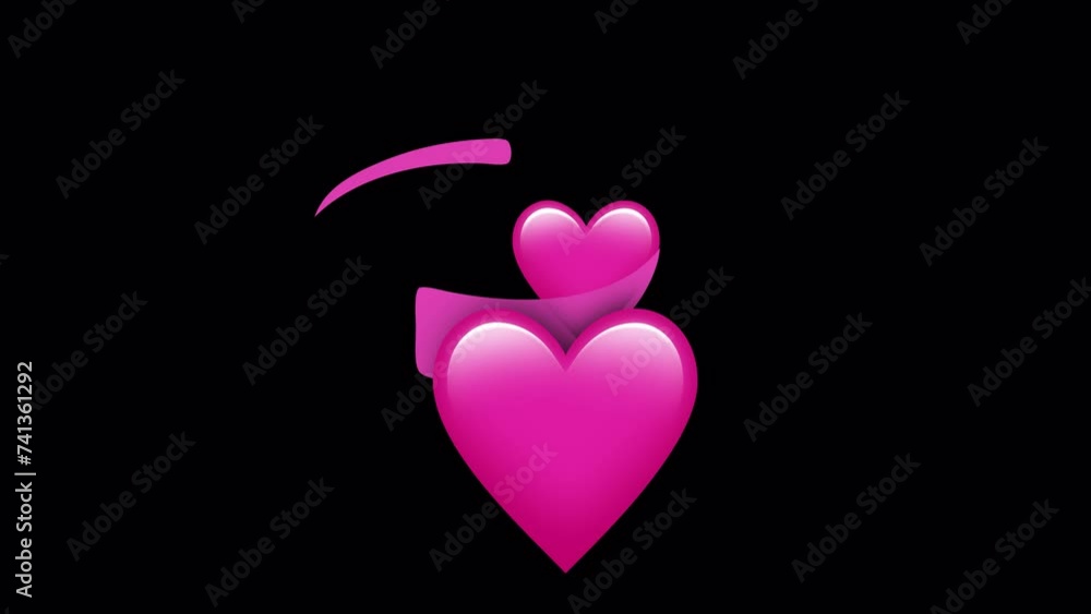 Revolving Hearts Emoji Animated on a Transparent Background. 4K Loop ...